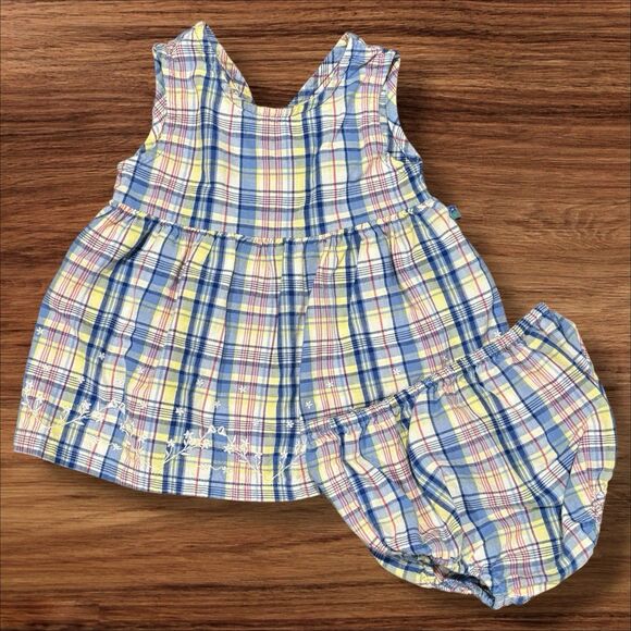Mckids | Dresses | Vintage Mckids 2m Plaid Dress Bloomer Set Blue ...